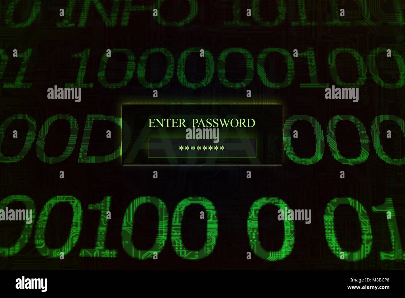Enter your safe password on digital screen Stock Photo - Alamy