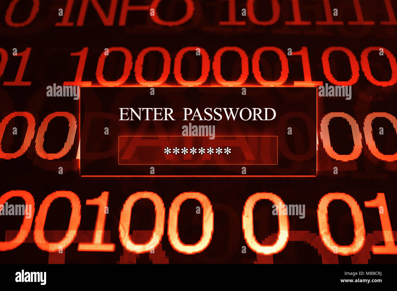 Enter your safe password on digital screen Stock Photo - Alamy
