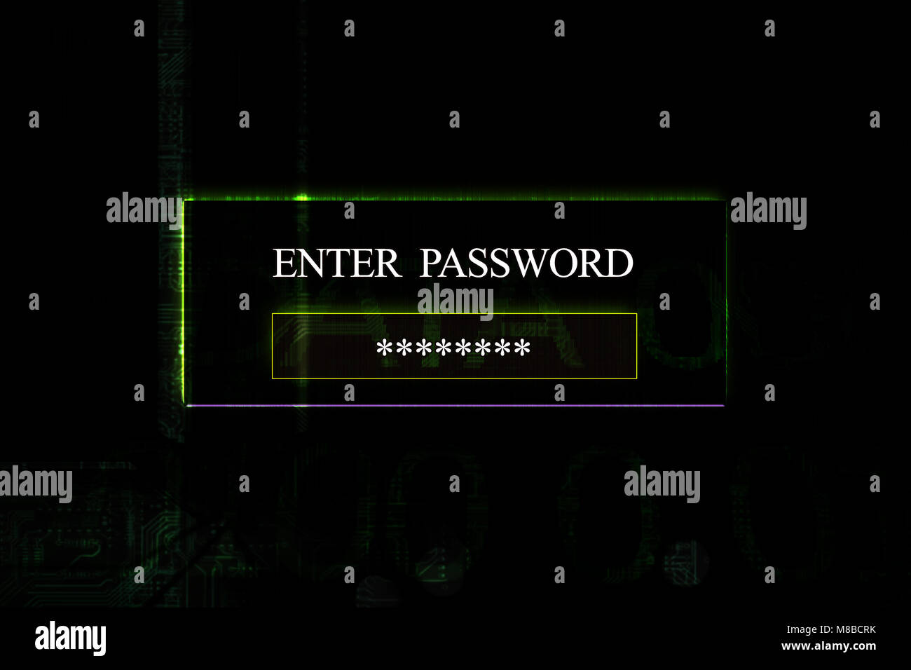 Enter your safe password on digital screen Stock Photo - Alamy