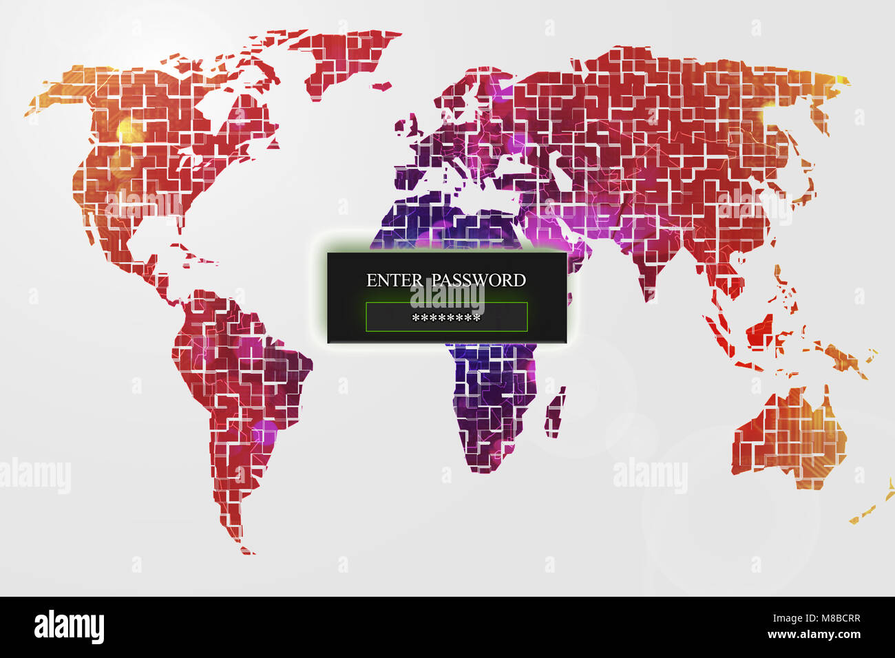 Enter your safe password on digital screen Stock Photo - Alamy