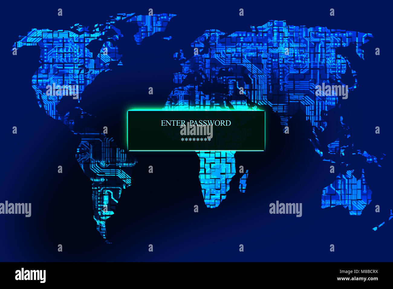 Enter your safe password on digital screen Stock Photo - Alamy