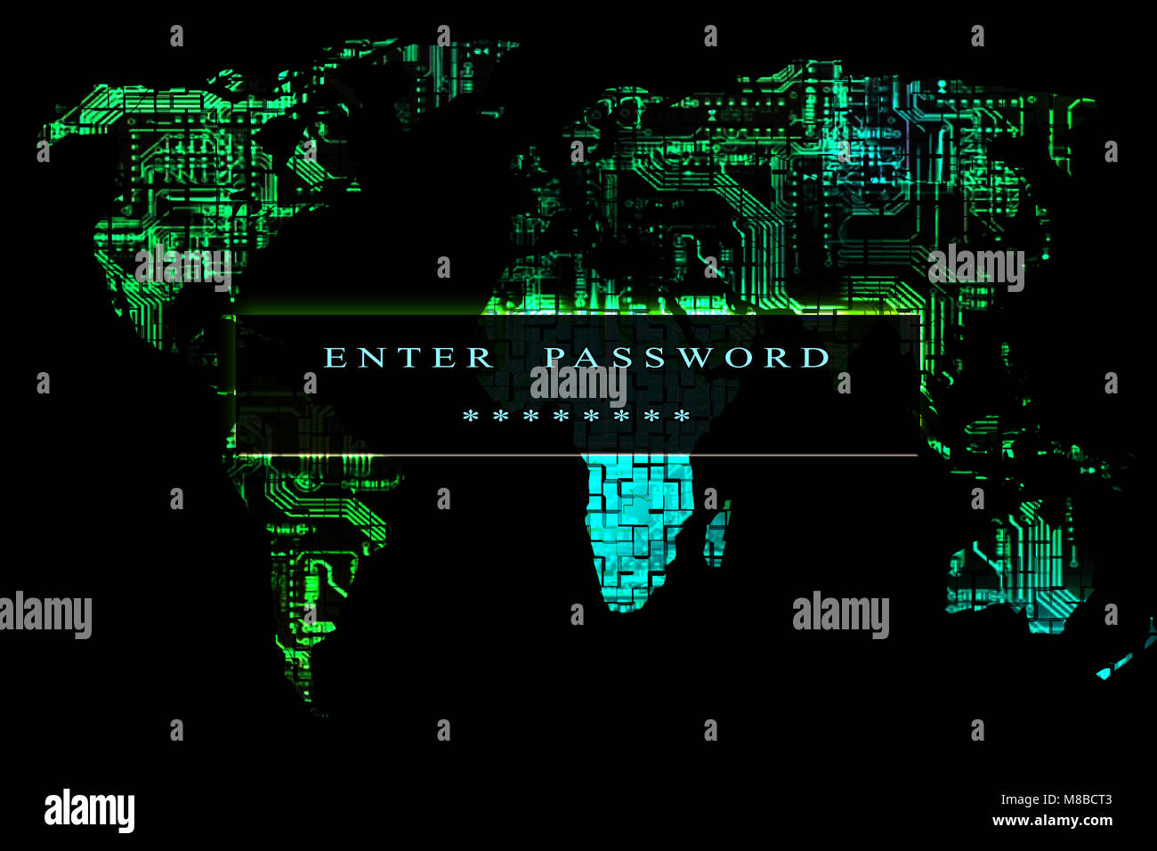 Enter your safe password on digital screen Stock Photo - Alamy