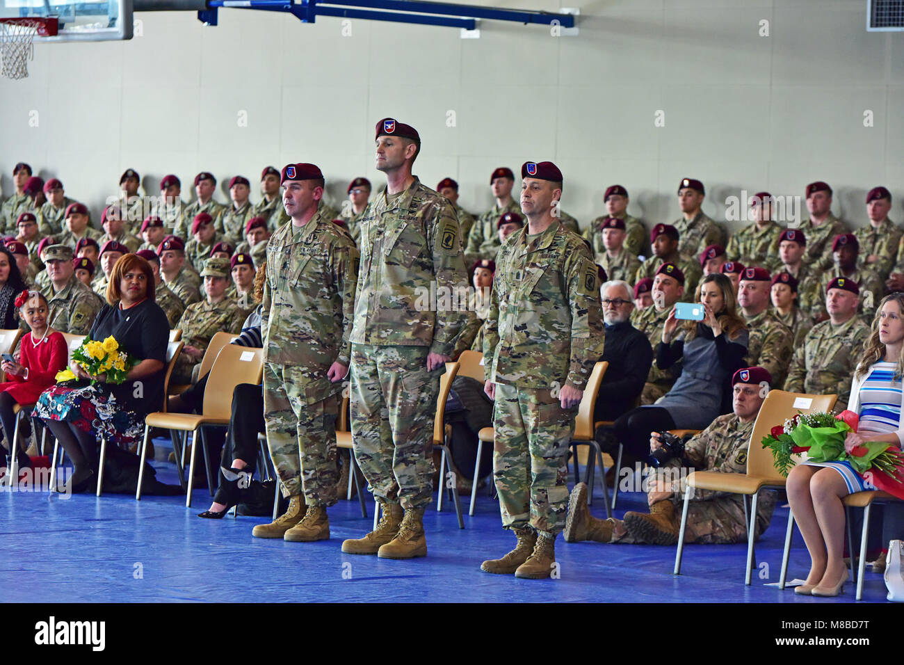 (From Left) Incoming Command Sgt. Maj. Maj Erick E. Ochs of the 173rd ...