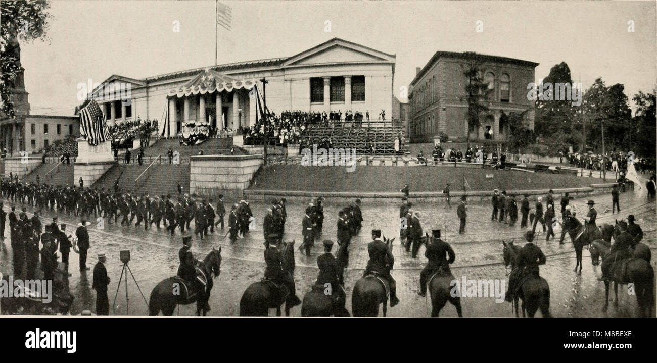 The dedication of the equestrian statue of Major-General Charles Devens and the monument to the ...