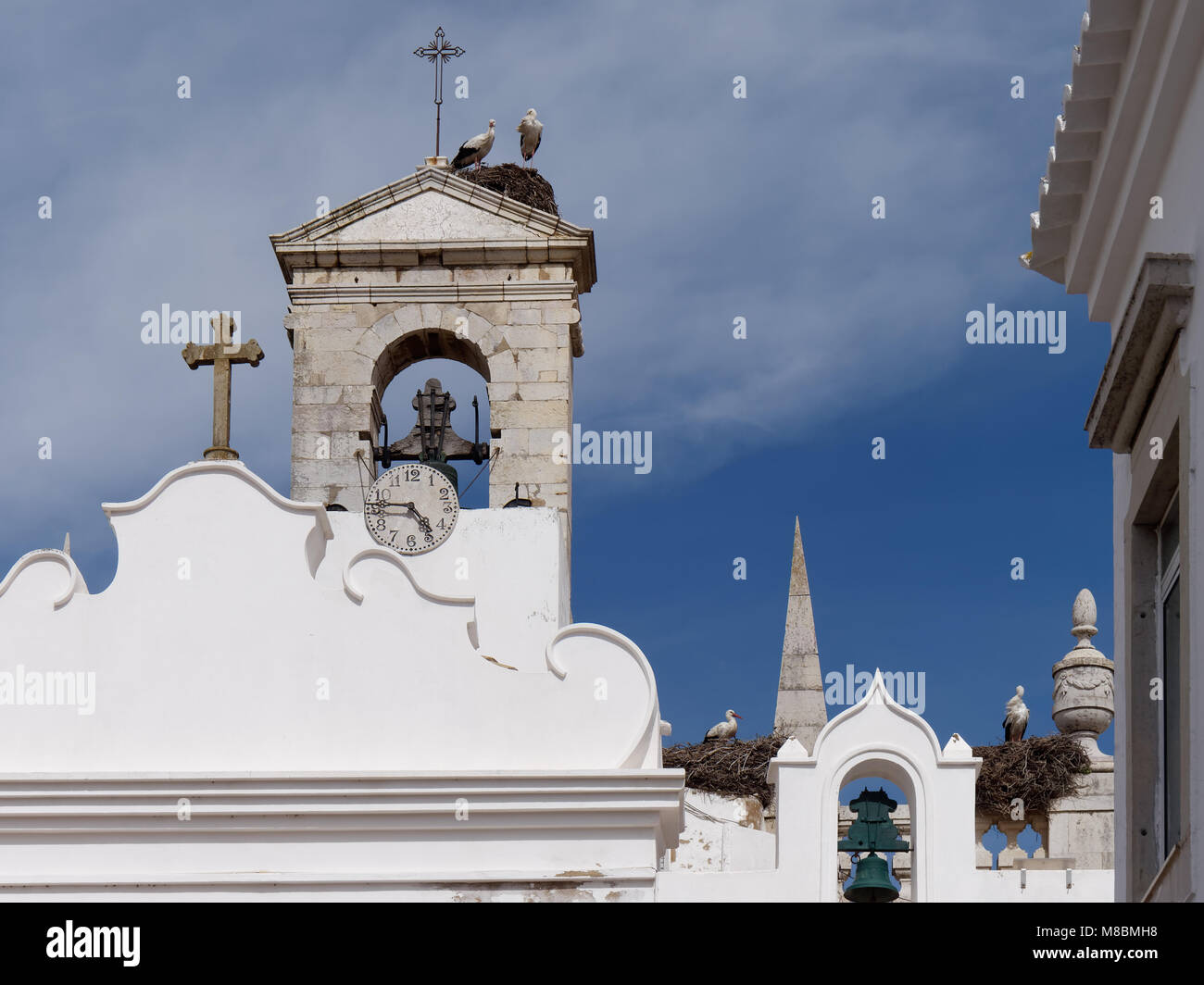 FARO, SOUTHERN ALGARVE/PORTUGAL - MARCH 7 : Storks at Faro in Portugal ...