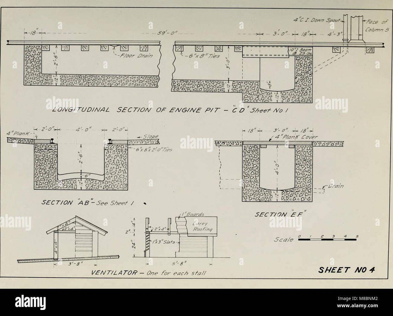 Design of reinforced concrete engine house (1909) (14574617040 Stock ...