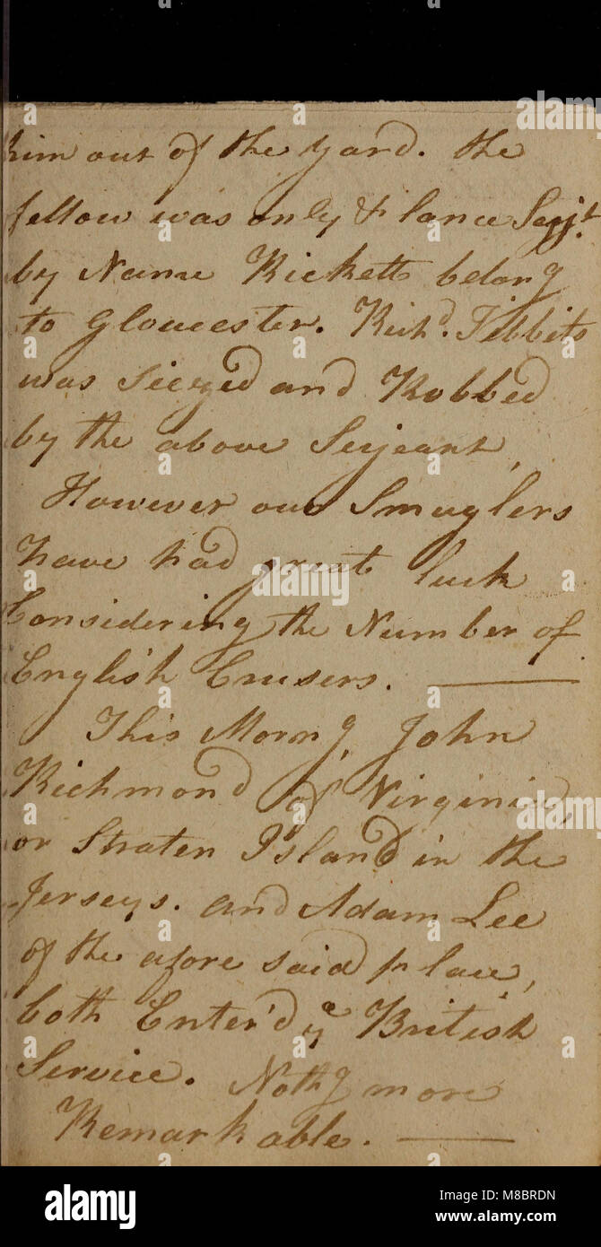 This 1779 manuscript chronicles a privateer's journey from Boston ...