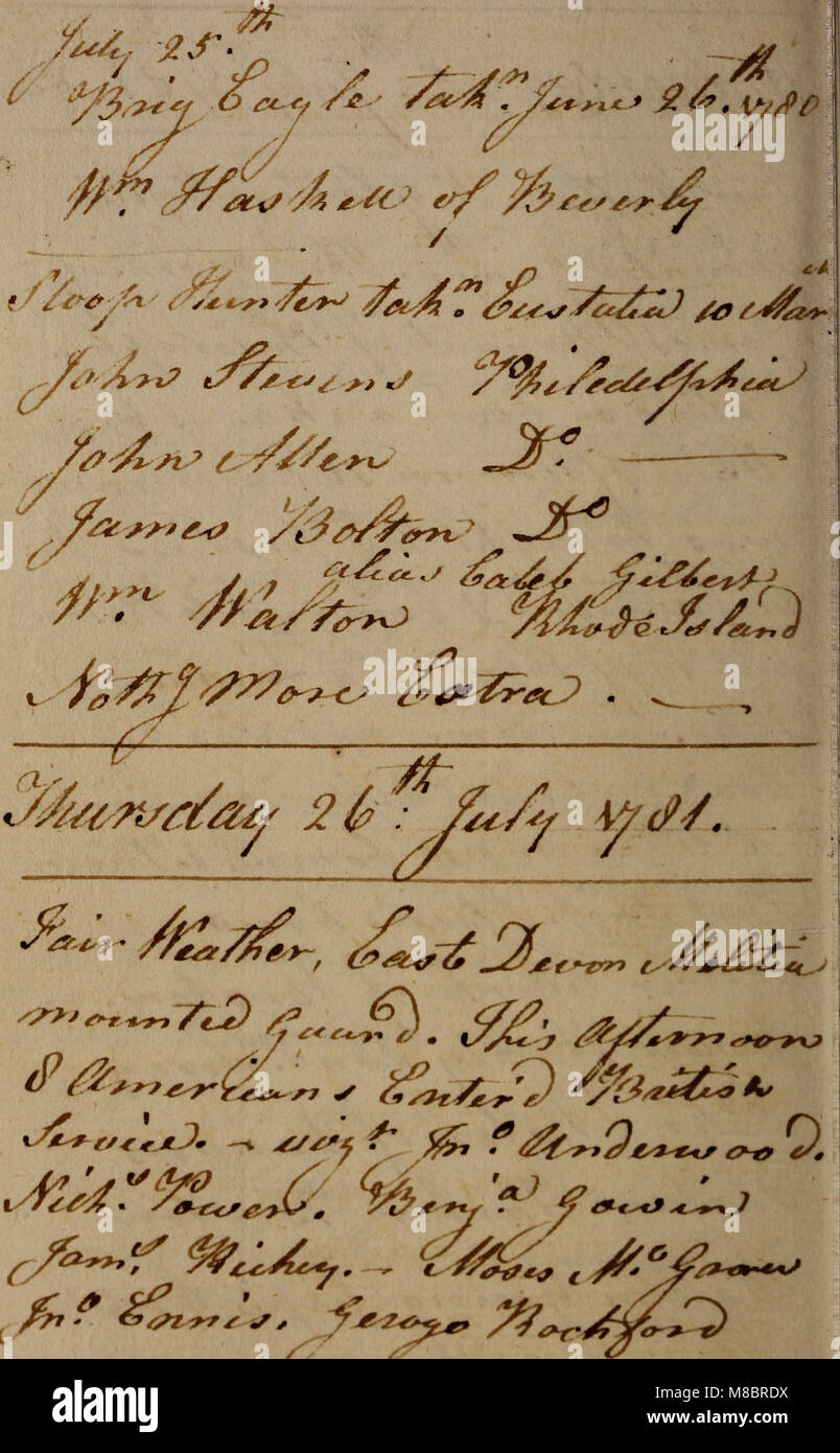 This 1779 manuscript details the experiences of a Boston privateer ...