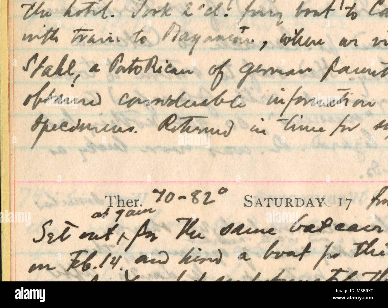 A diary covering the period from February 5 to April 29, 1900 ...