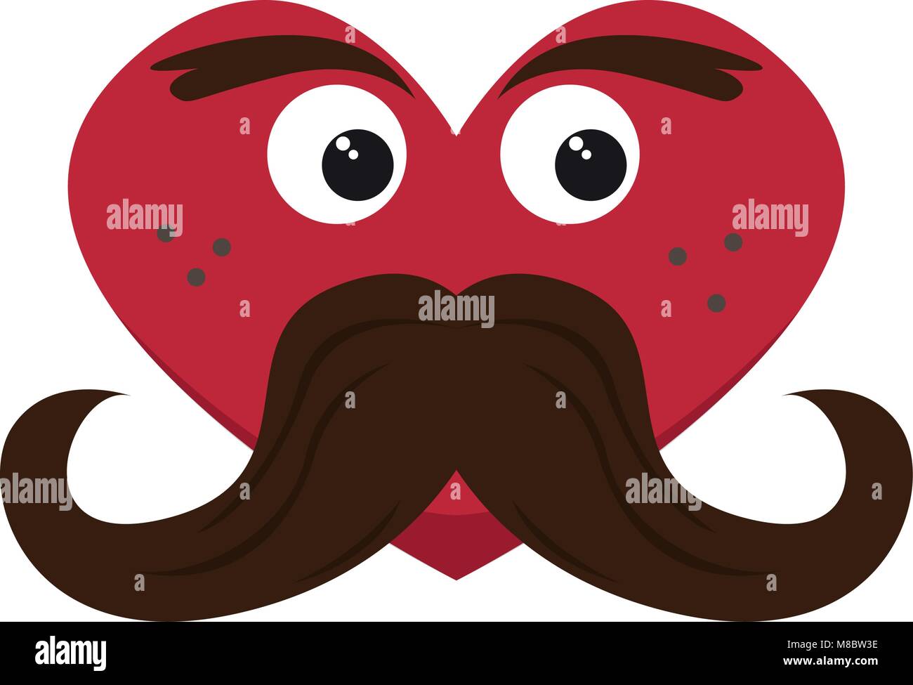 Heart shape with msutache icon Stock Vector Image & Art - Alamy