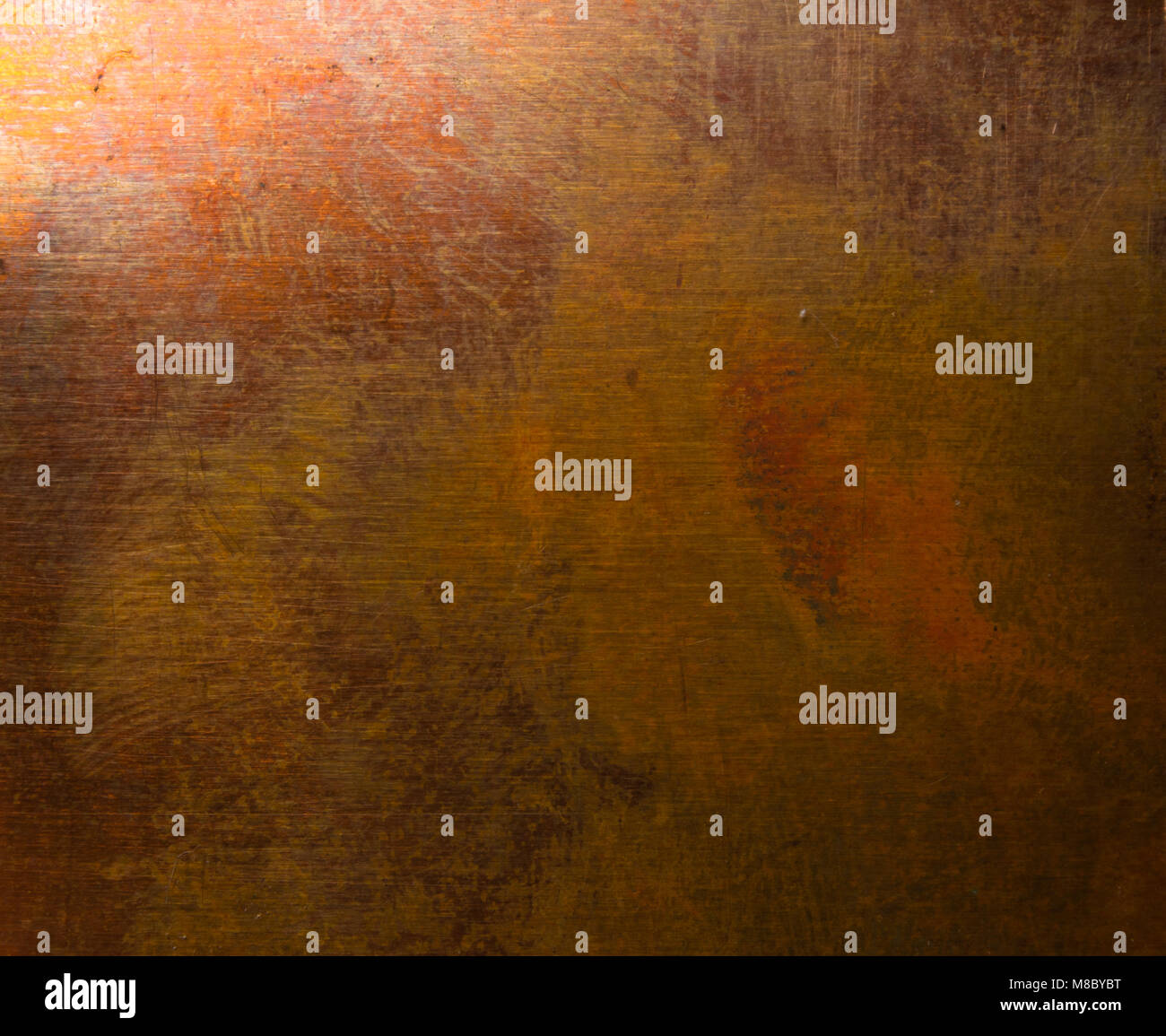 Aged copper plate texture, old worn metal background, close up Stock ...