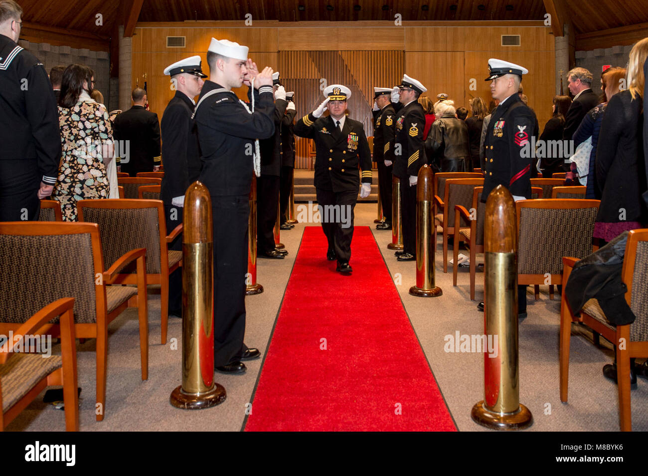 Cmdr. William Filip from Manchester, New Hampshire is piped ashore ...