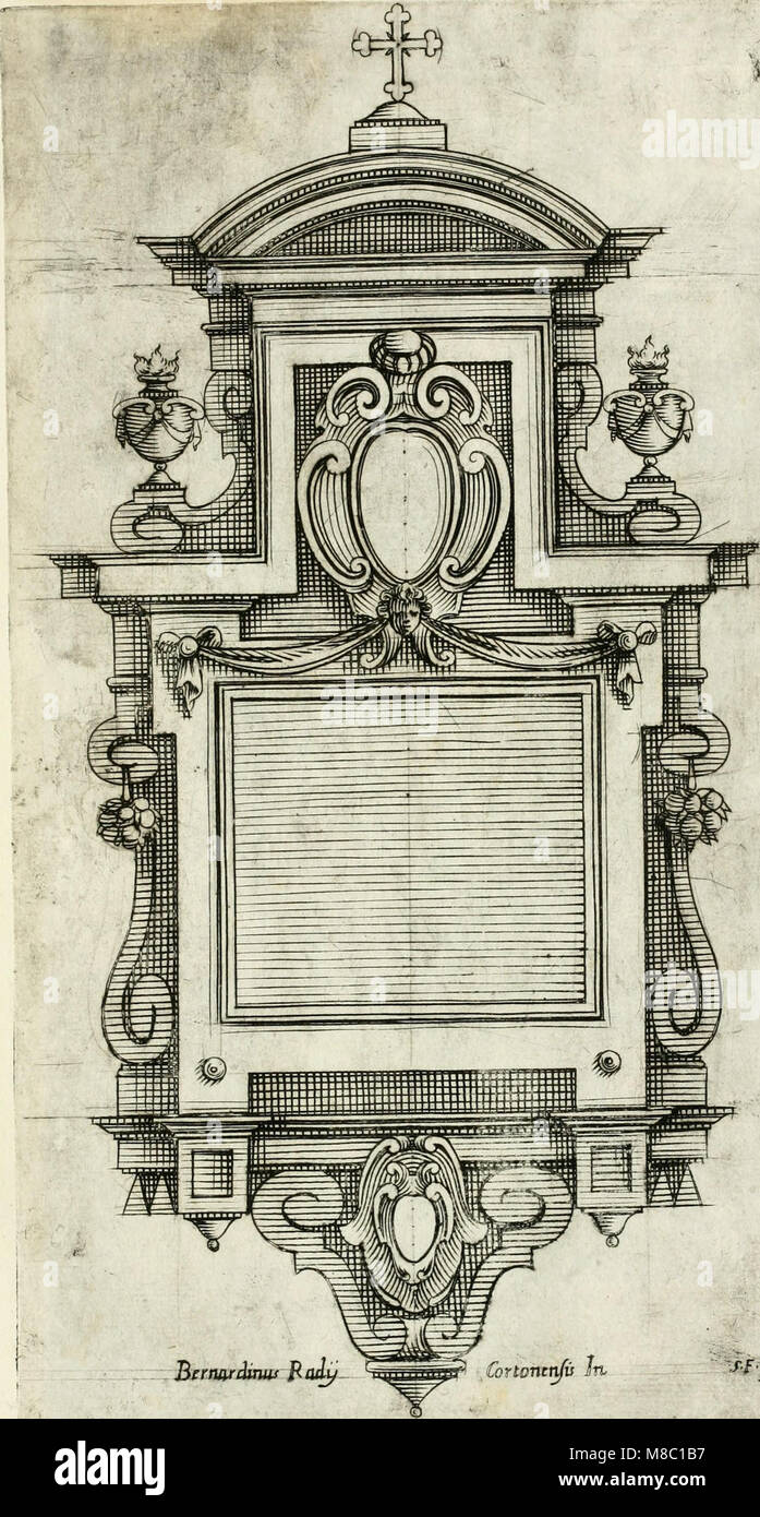 This 1619 work *Disegni varii di depositi o' sepulcri* presents various ...