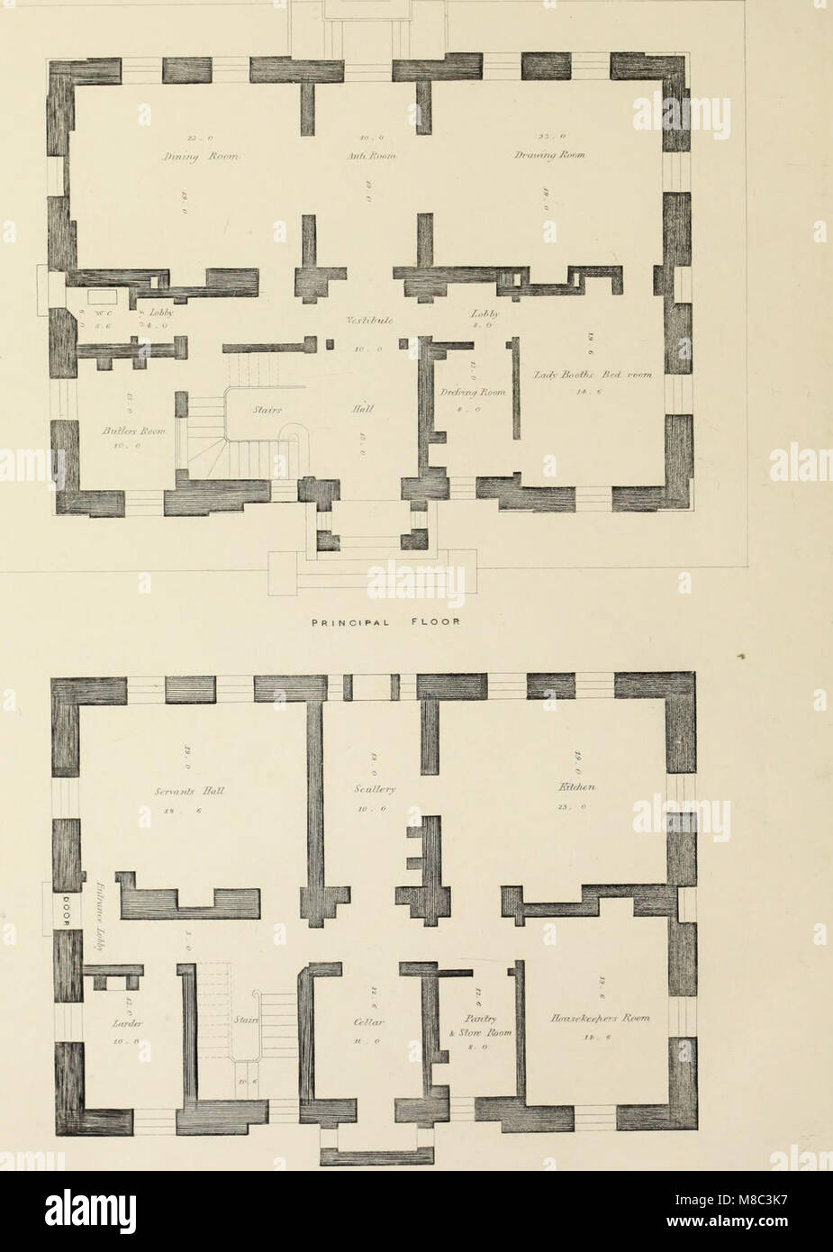 A collection of architectural designs for domestic buildings, including ...