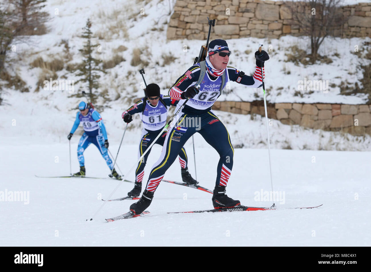 The pursuit event of the 2018 Chief National Guard Bureau Biathlon ...