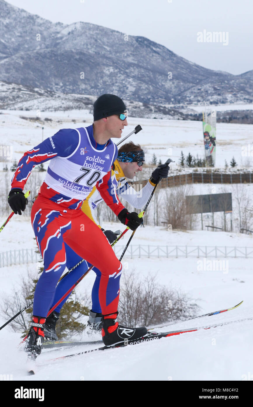 The pursuit event of the 2018 Chief National Guard Bureau Biathlon ...