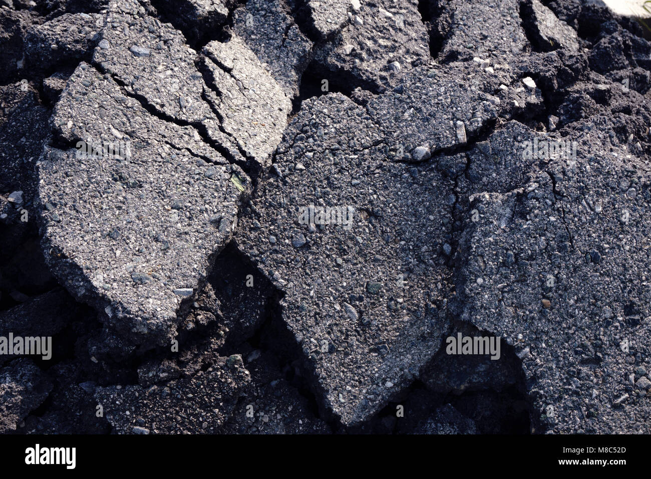 Broken up asphalt surface Stock Photo - Alamy