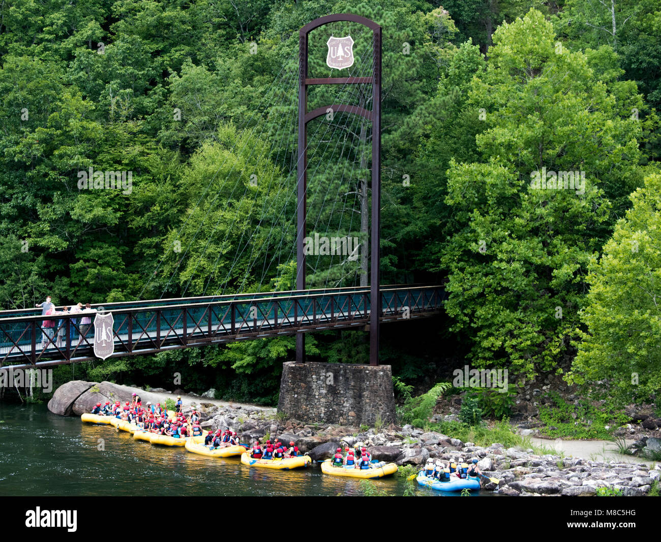 The Ocoee Whitewater Center bridge in the Cherokee National Forest, TN ...