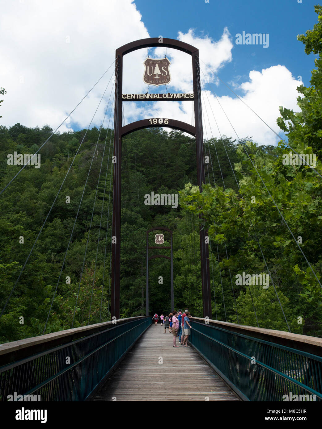 The Ocoee Whitewater Center bridge in the Cherokee National Forest, TN ...