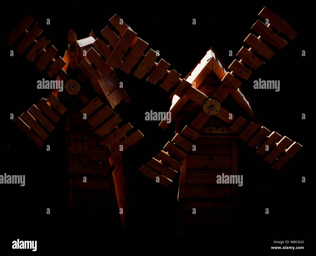 Big retro wooden closed wild mill Stock Photo - Alamy