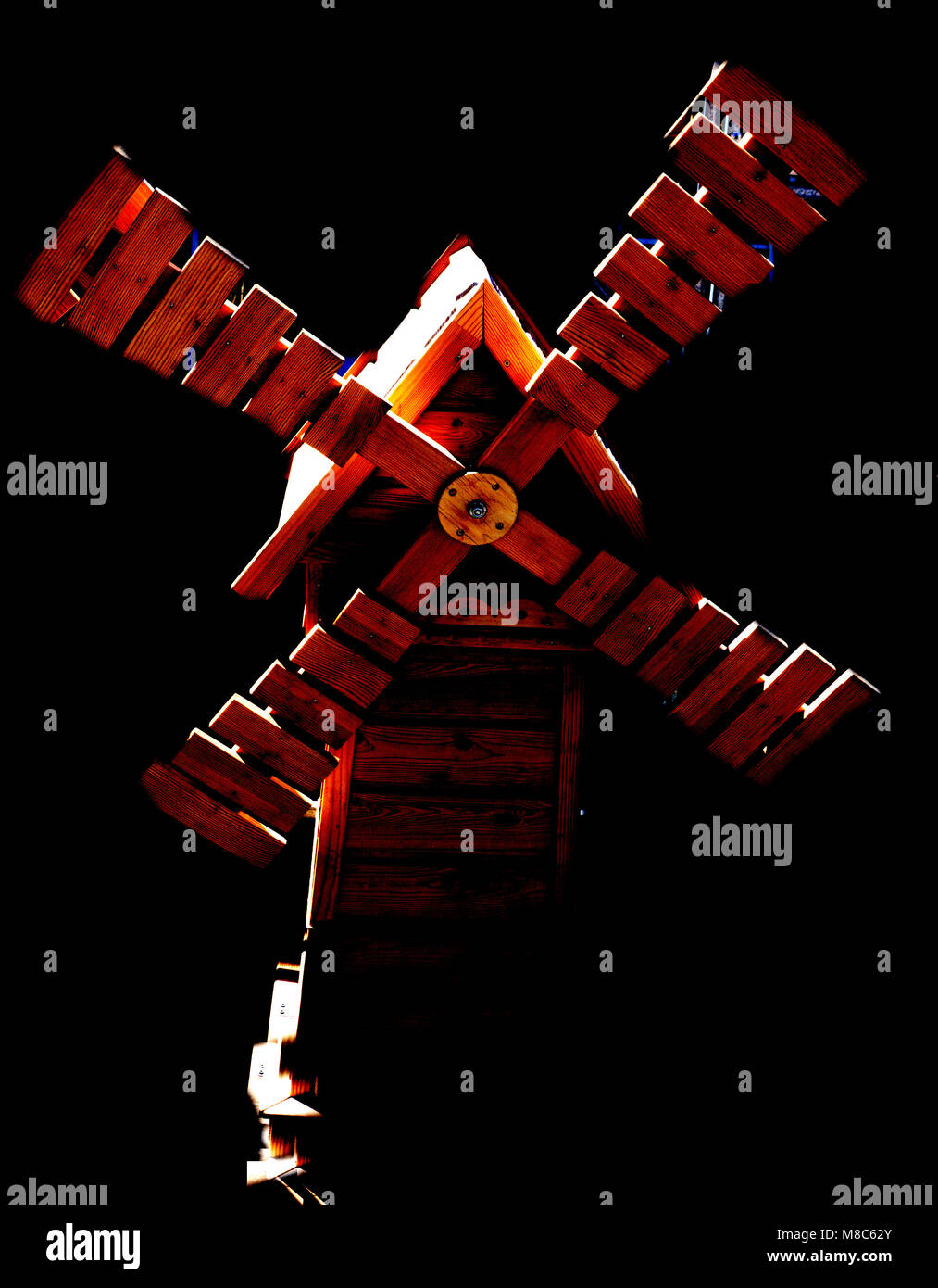 Old white windmill with wooden wings hi-res stock photography and ...