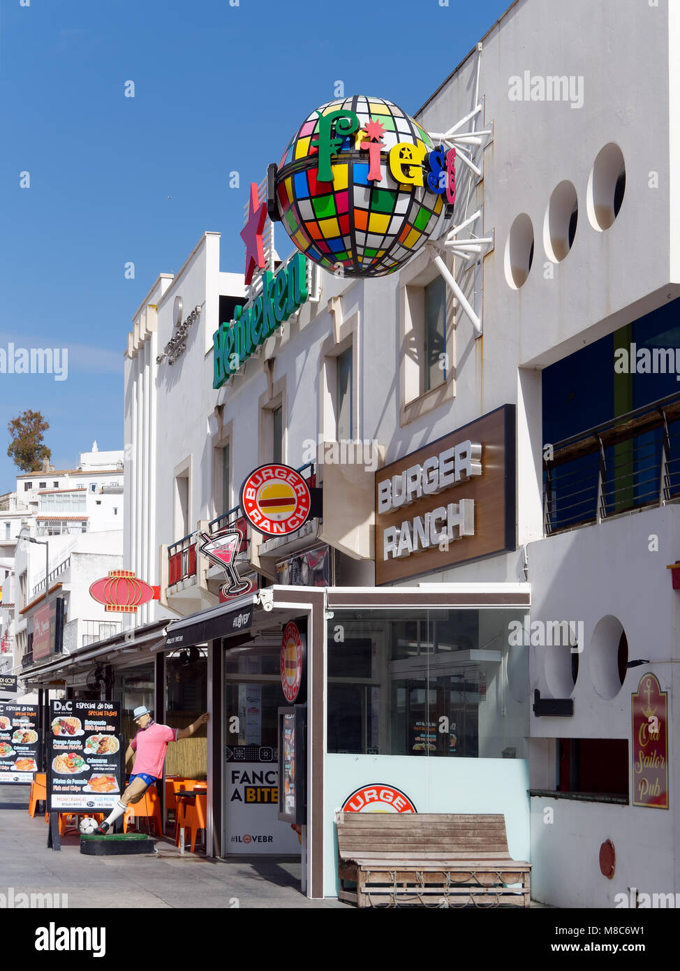 ALBUFEIRA, SOUTHERN ALGARVE/PORTUGAL - MARCH 10 : Colourful Street ...