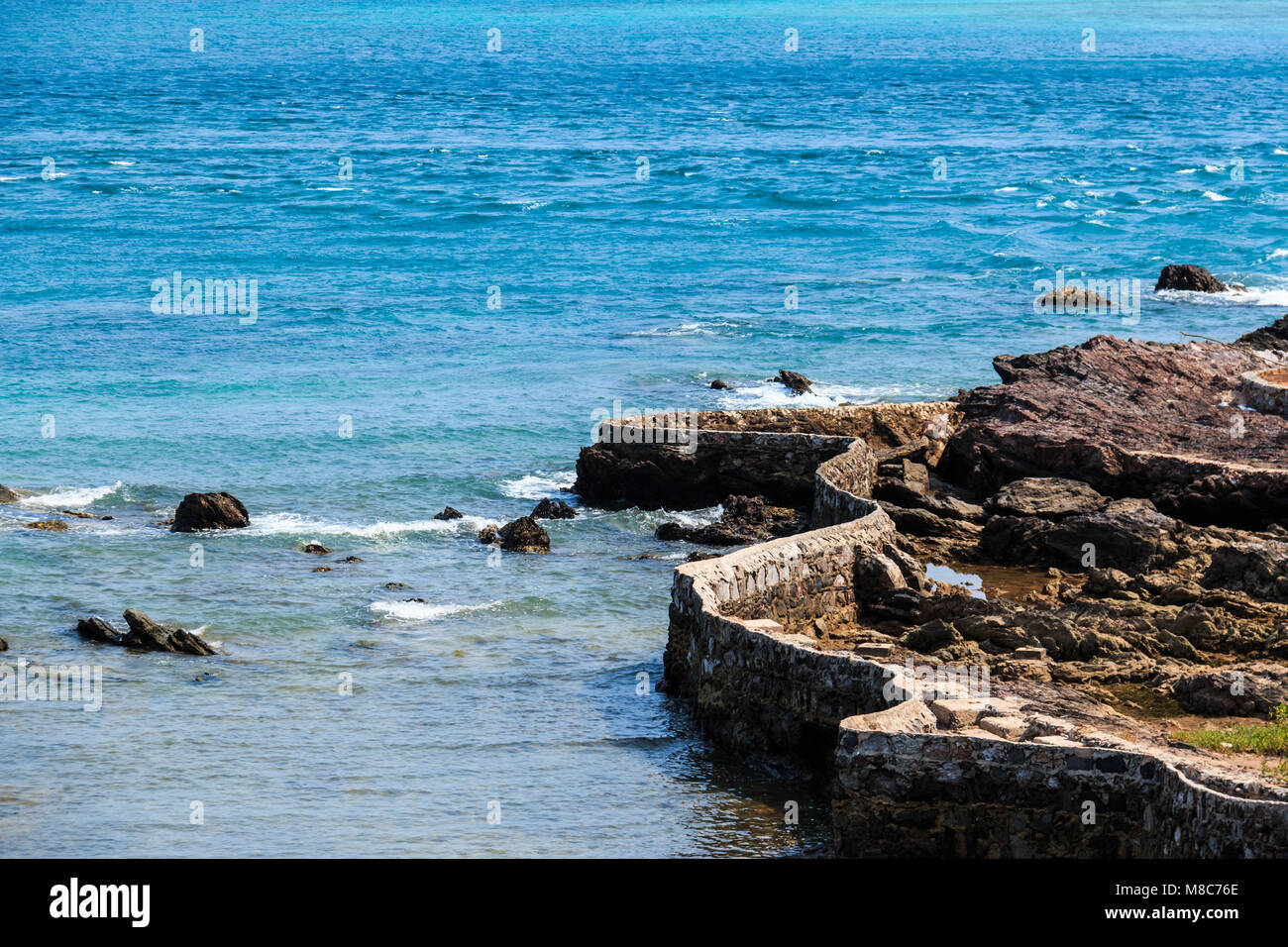 Stone walls by the sea Stock Photo - Alamy