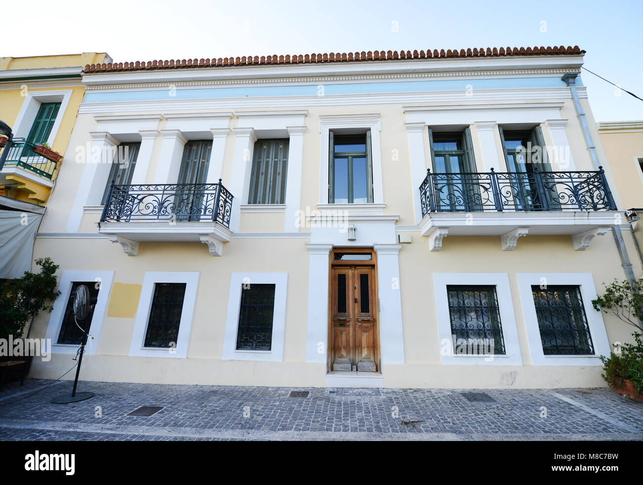A beautifully restored old building in the Plaka, Athens Stock Photo ...