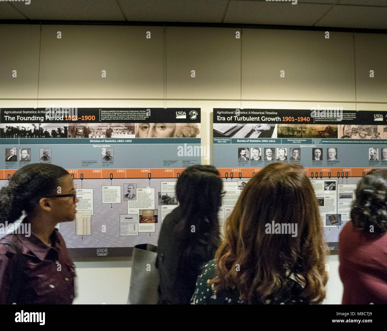 Agricultural Statistics Board Secretary Jackie Ross shows the Student ...