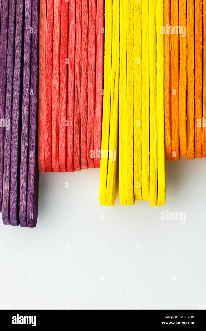 colorful of Ice cream sticks on white background Stock Photo - Alamy