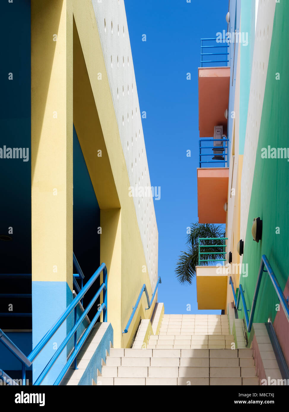 Albufeira colourful buildings marina algarve hi-res stock photography ...