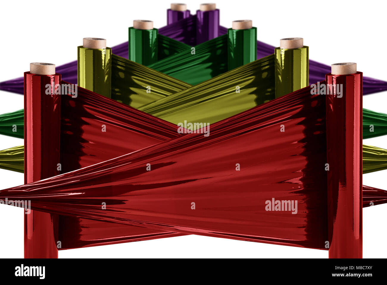 Colorful stretch film rolls at white background isolated Stock Photo ...