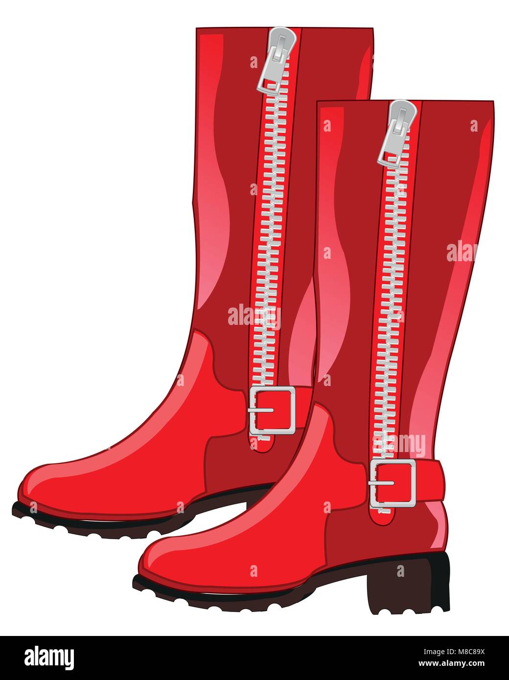Feminine red boots Stock Vector Image & Art - Alamy