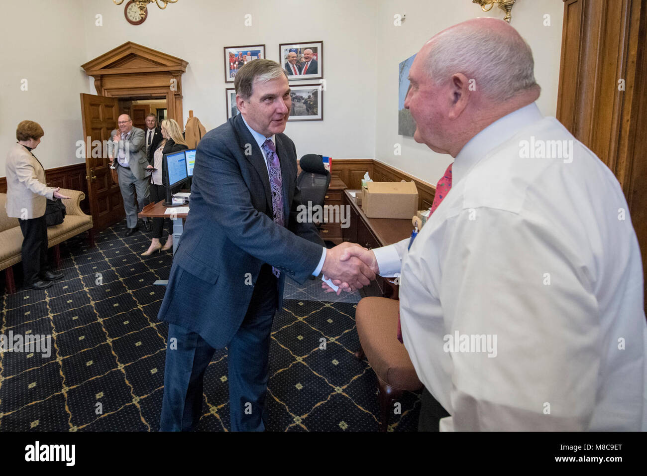 U.S. Department of Agriculture ) Secretary Sonny Perdue meets with ...