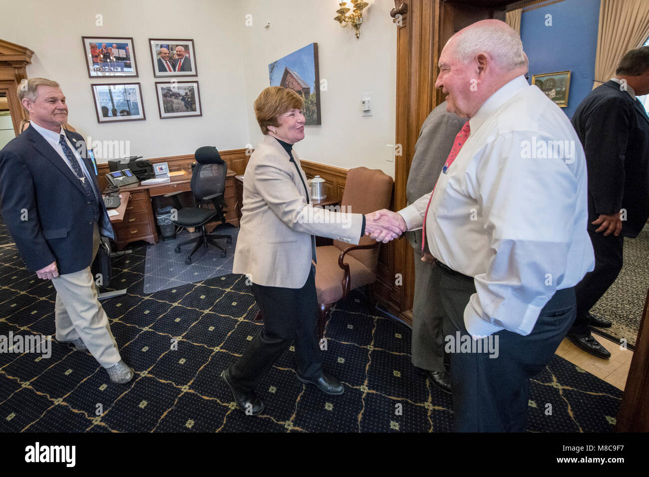 U.S. Department of Agriculture ) Secretary Sonny Perdue meets with ...