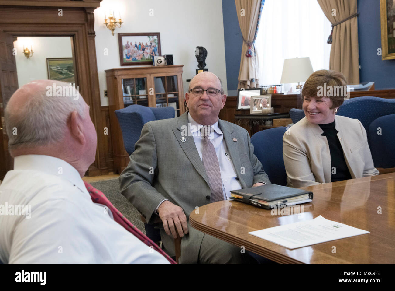 U.S. Department of Agriculture ) Secretary Sonny Perdue meets with ...