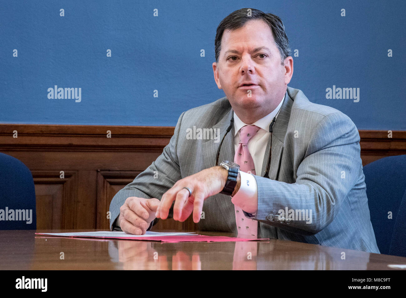 U.S. Department of Agriculture ) Secretary Sonny Perdue meets with ...