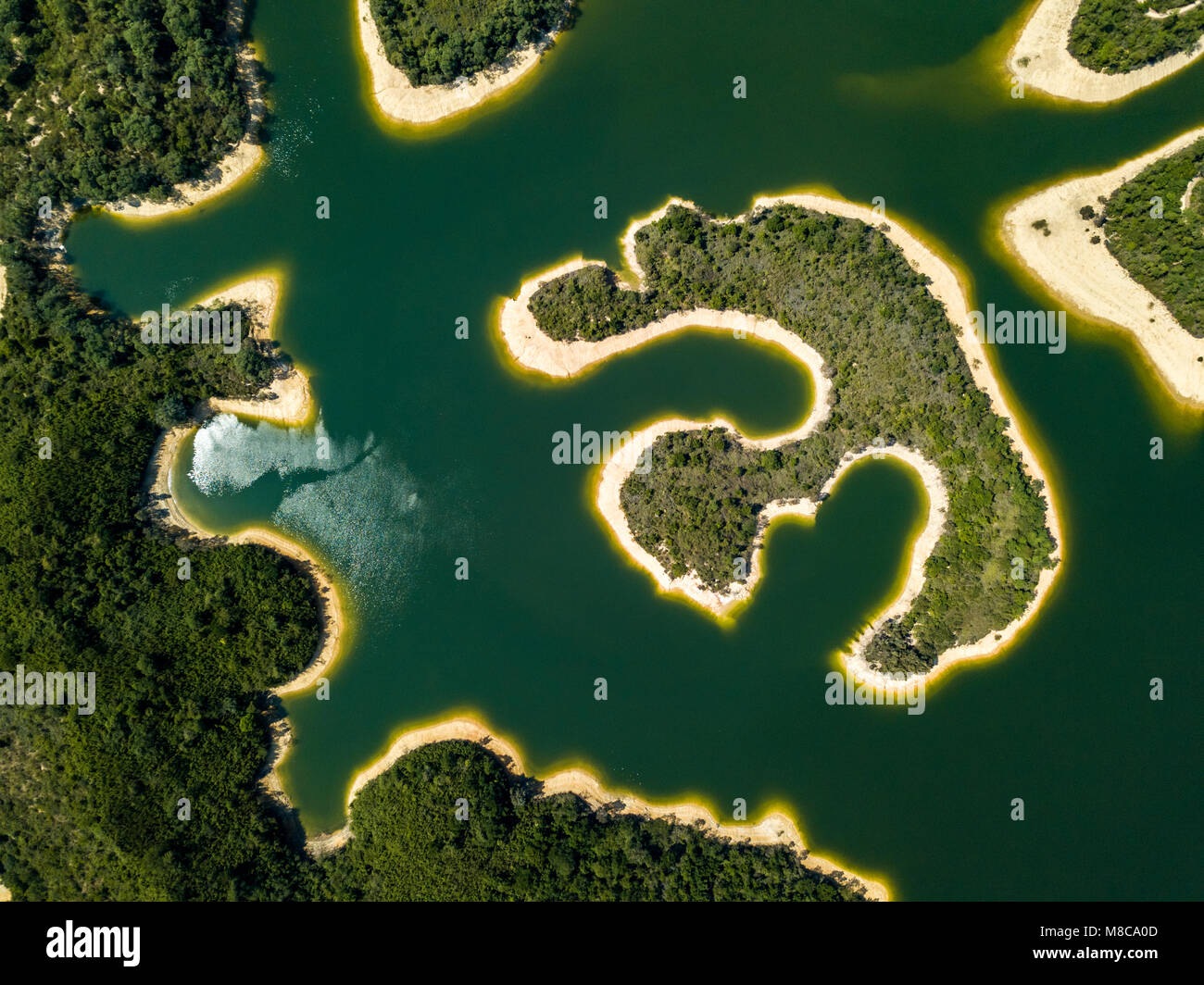 Aerial view of Reservoir Landscape Stock Photo - Alamy
