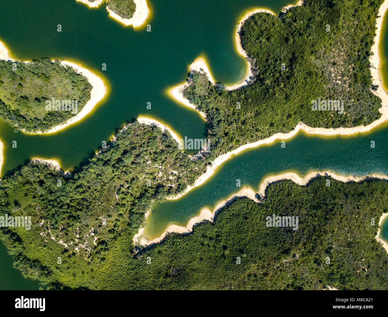 Aerial view of Reservoir Landscape Stock Photo - Alamy