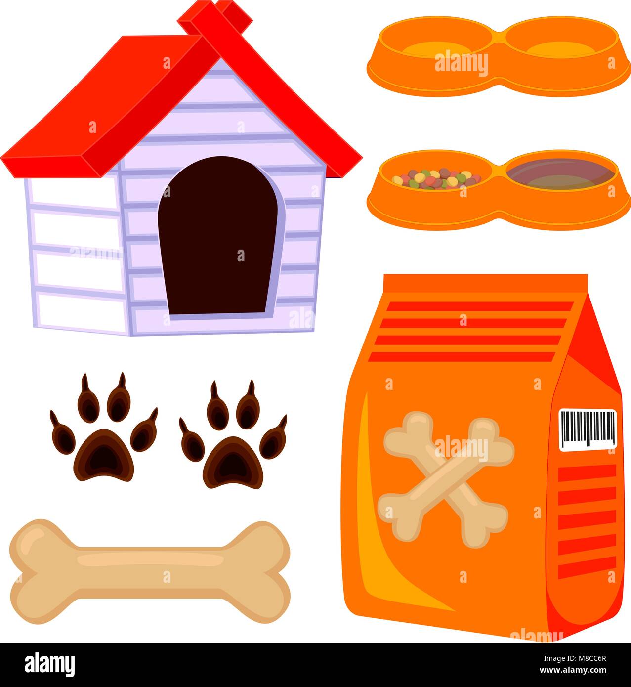 Colorful cartoon dog pet care icon set Stock Vector Image & Art - Alamy