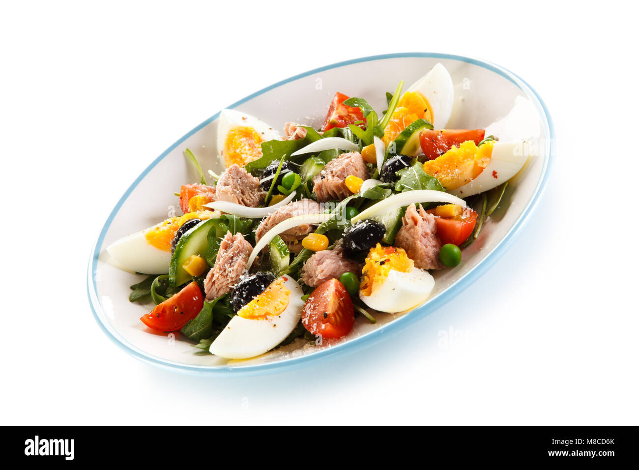 Boiled fish salad Cut Out Stock Images & Pictures - Alamy