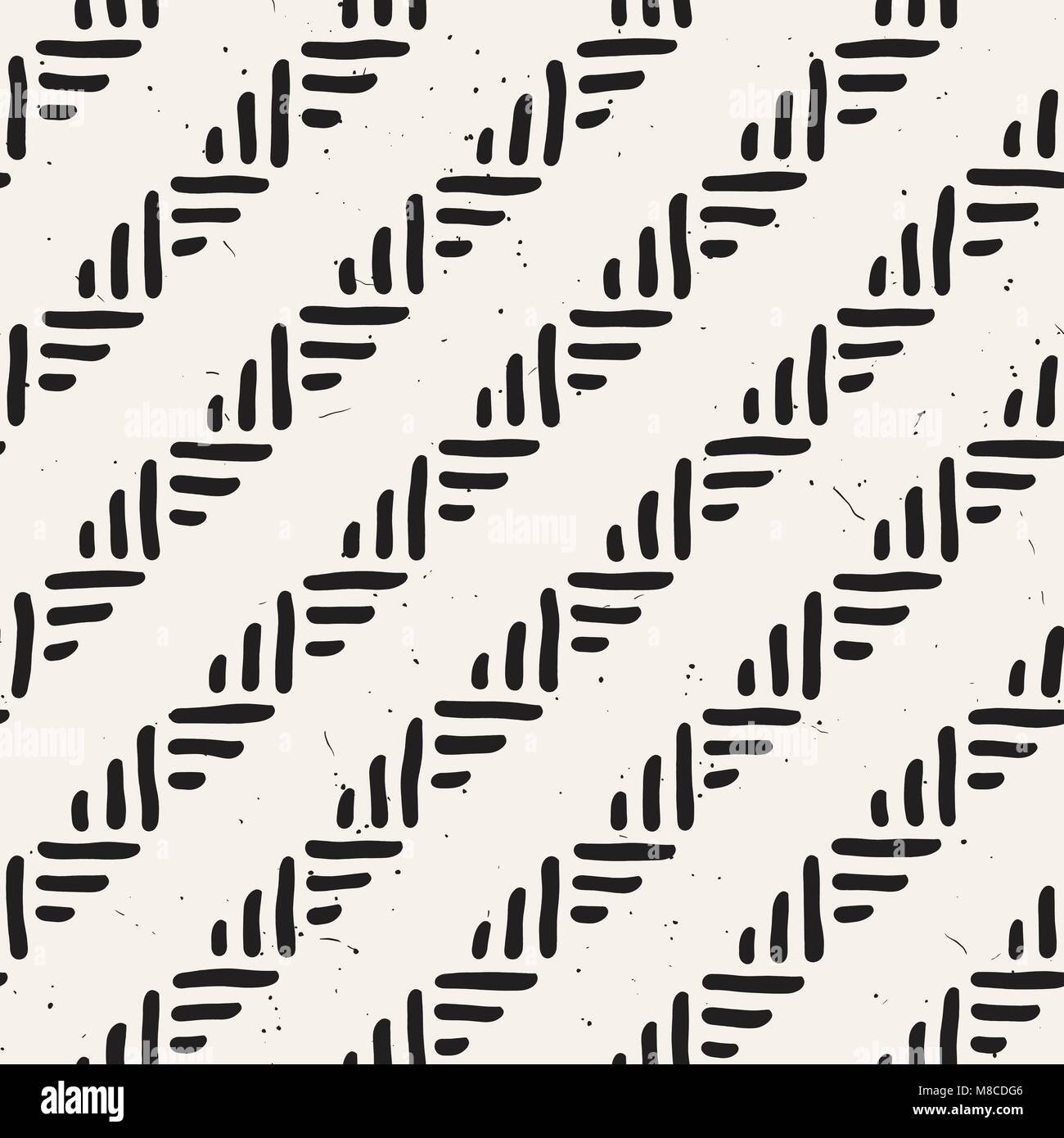Seamless geometric lines pattern in black and white. Adstract hand ...