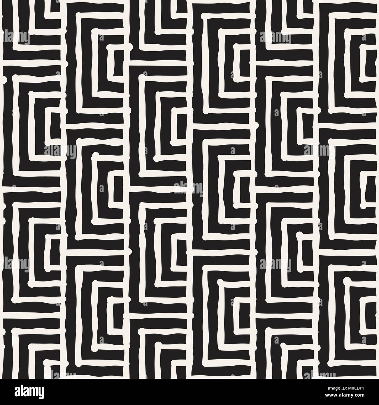 Seamless abstract hand drawn pattern. Vector freehand lines background ...