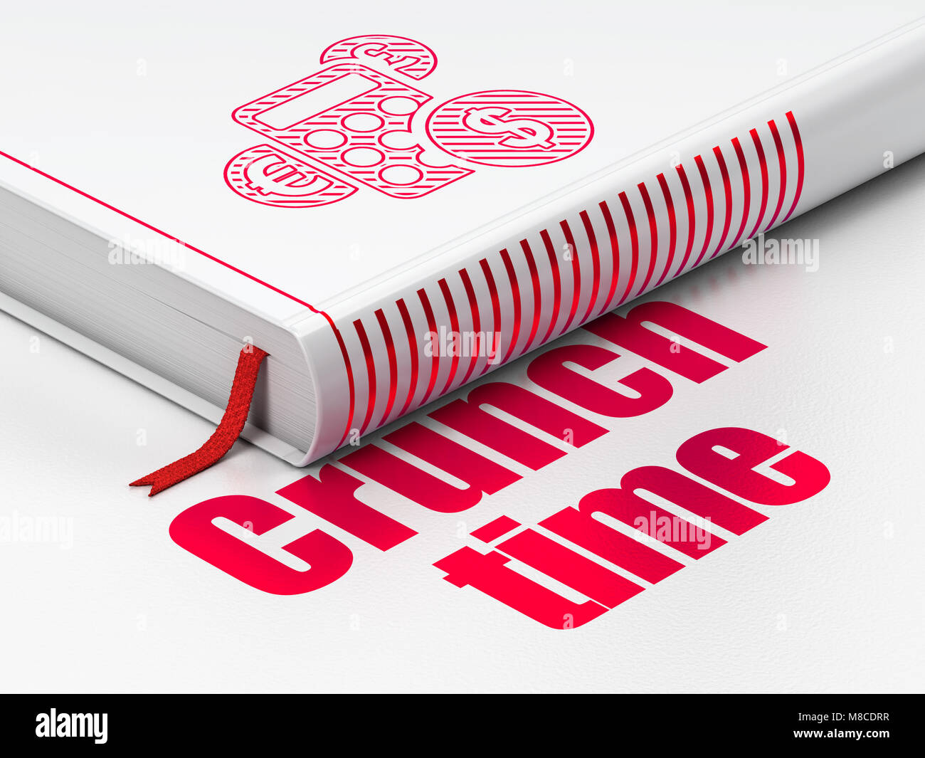 Finance concept: book Calculator, Crunch Time on white background Stock ...