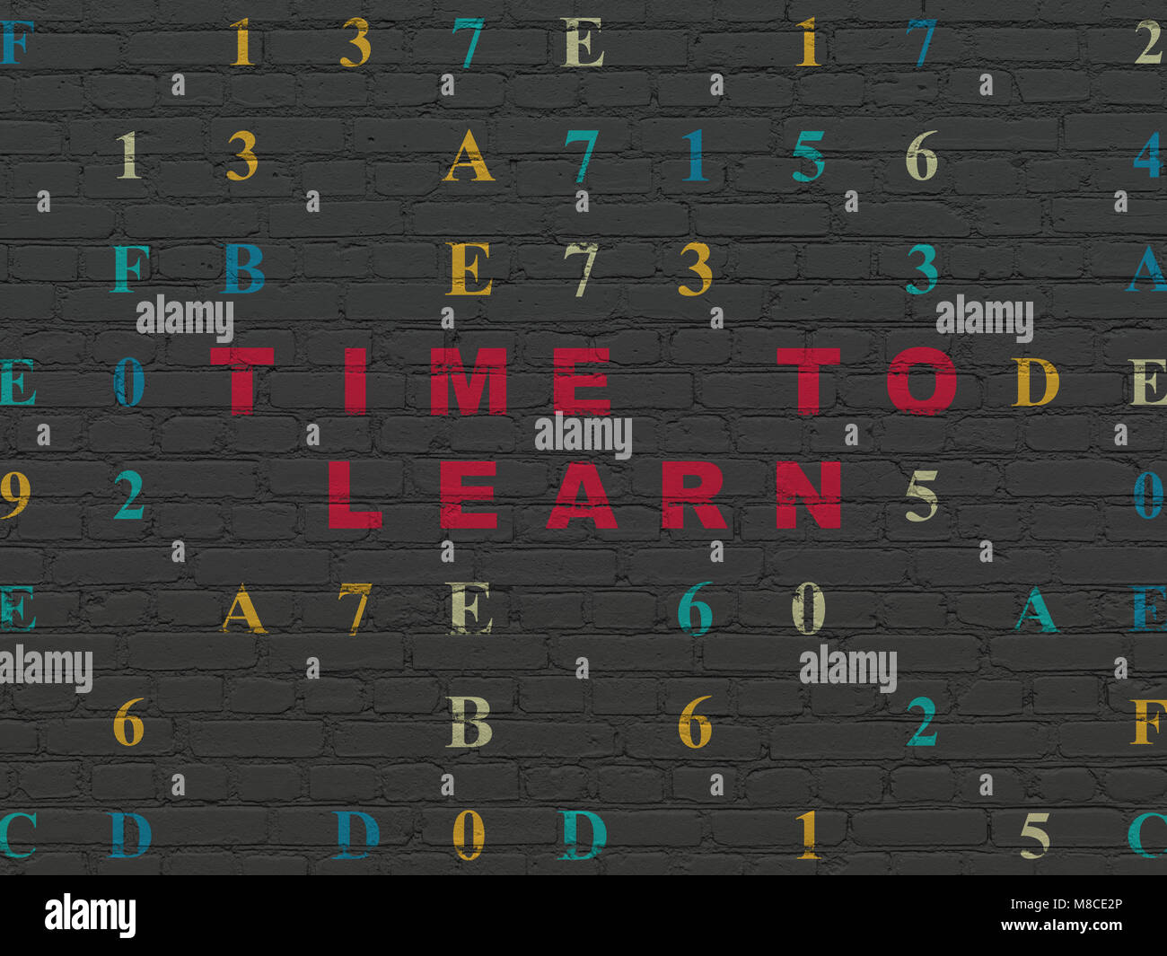 Timeline concept: Time to Learn on wall background Stock Photo - Alamy