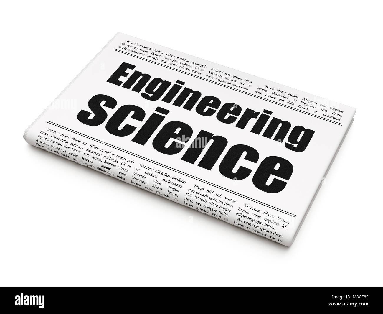 Science concept: newspaper headline Engineering Science Stock Photo - Alamy