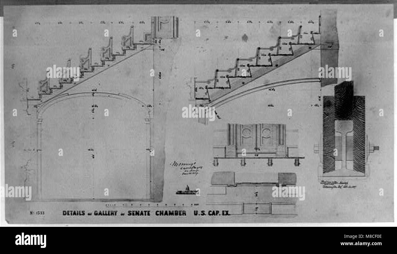 This image presents the detailed interior of the Senate Chamber ...