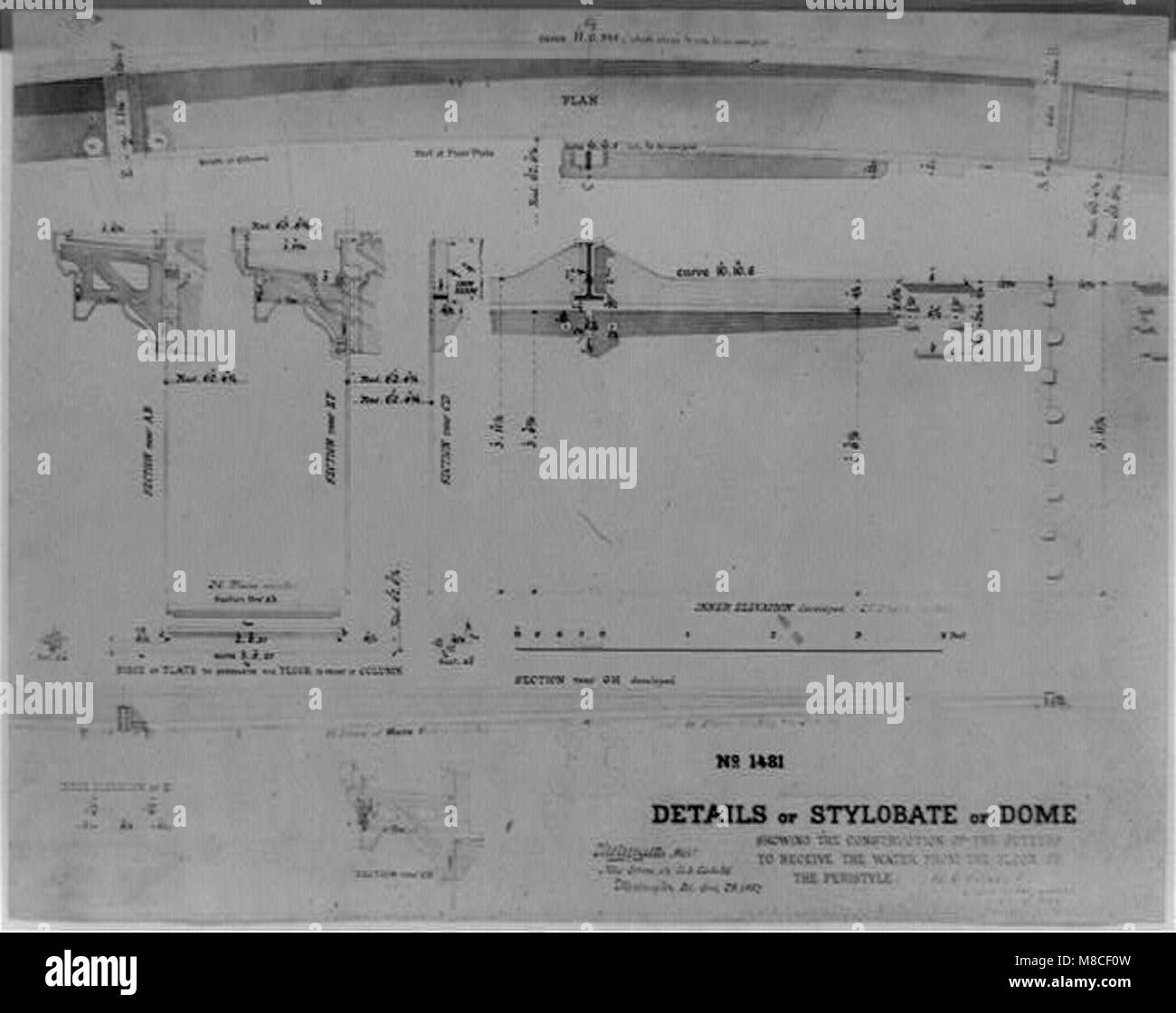 An architectural study of the stylobate, the platform supporting a dome ...