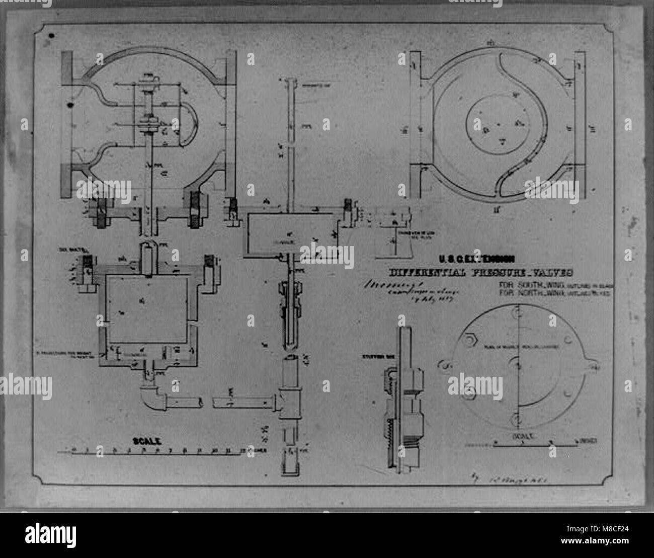 A technical photograph of differential pressure valves, showcasing ...