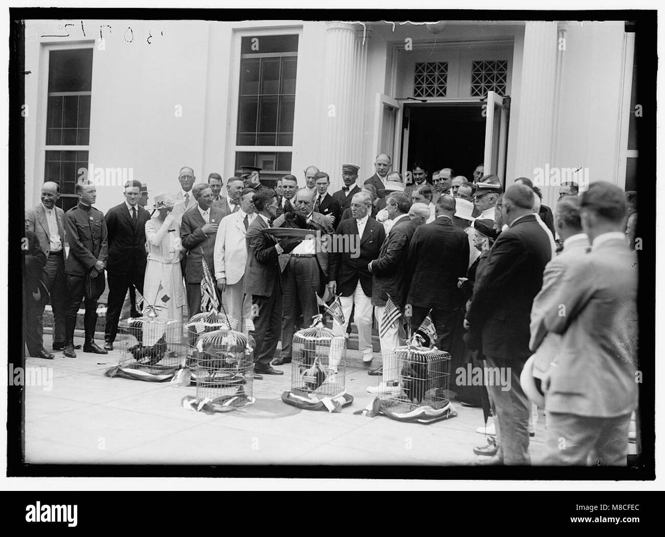 Roosters are presented to Alabama citizens at the White House, a ...